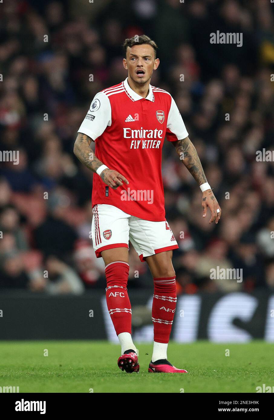London, UK. 15th Feb, 2023. Ben White of Arsenal during the Premier ...