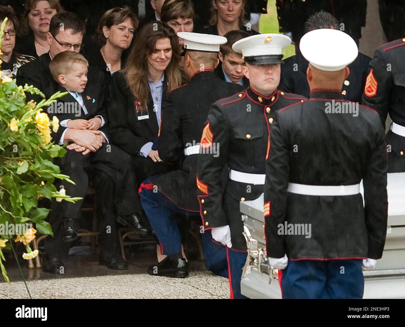 Michelle Greer, mother of U.S. Marine Lance Cpl. Garrett W. Gamble, her ...