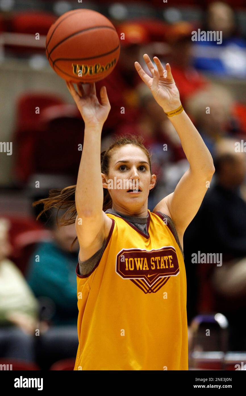 Iowa State's Alison Lacey shoots the ball during an NCAA college ...