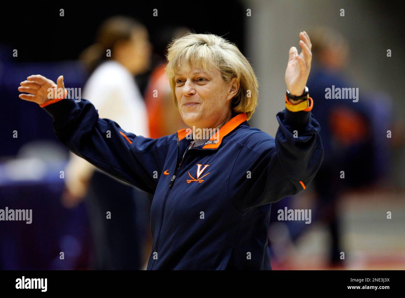 Virginia coach Debbie Ryan directs her team during an NCAA college ...
