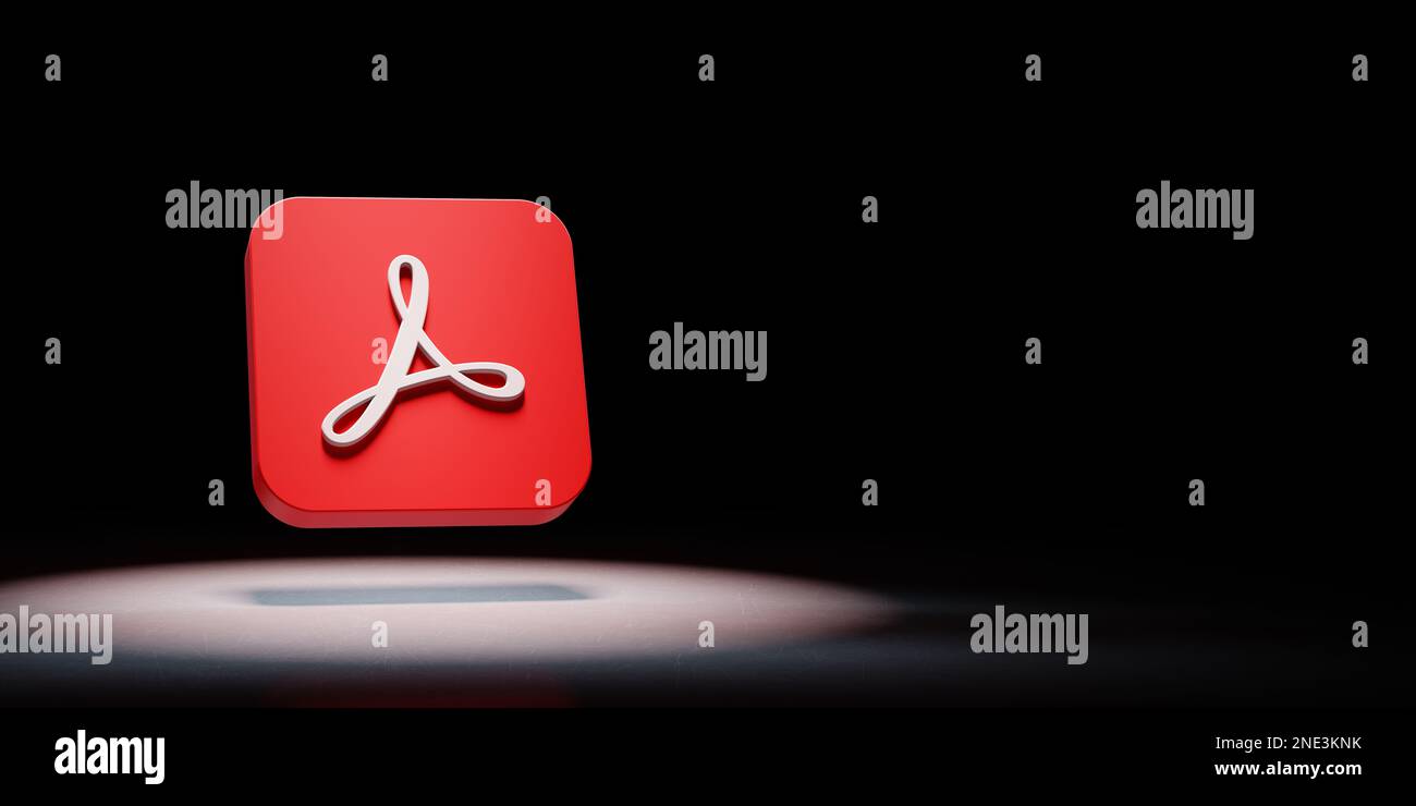 Adobe Acrobat App Icon Spotlighted on Black Background Stock Photo - Alamy