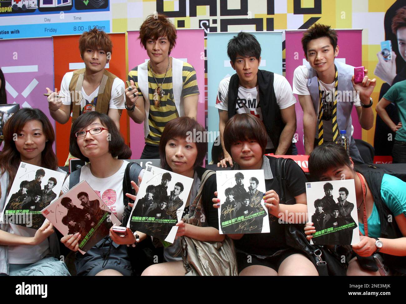 Taiwanese boy band Fahrenheit, back row from left, Aaron Yan, Jiro Wang ...