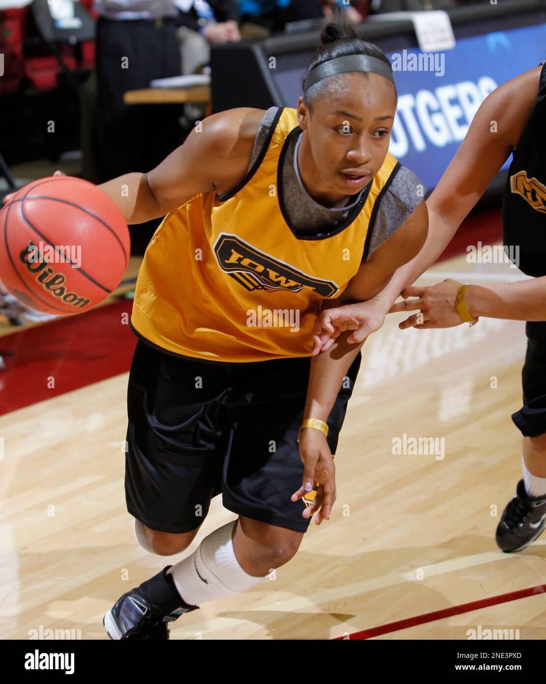 Iowa guard Kachine Alexander drives during NCAA college basketball ...