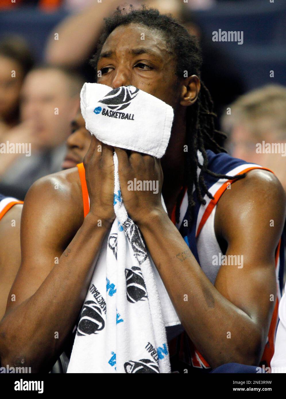 Morgan State's DeWayne Jackson reacts during the second half of an NCAA ...