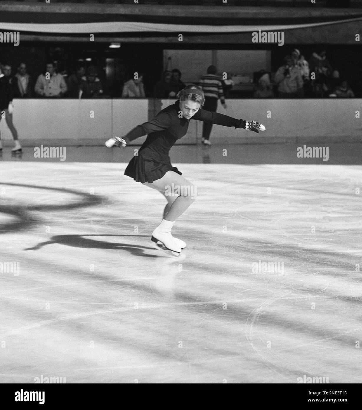 Carol Heiss of USA during compulsory figure skating competition at ...