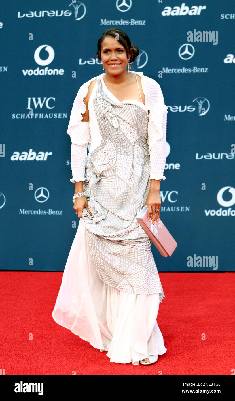 Australian athletic sprinter Cathy Freeman arrives for the Laureus ...