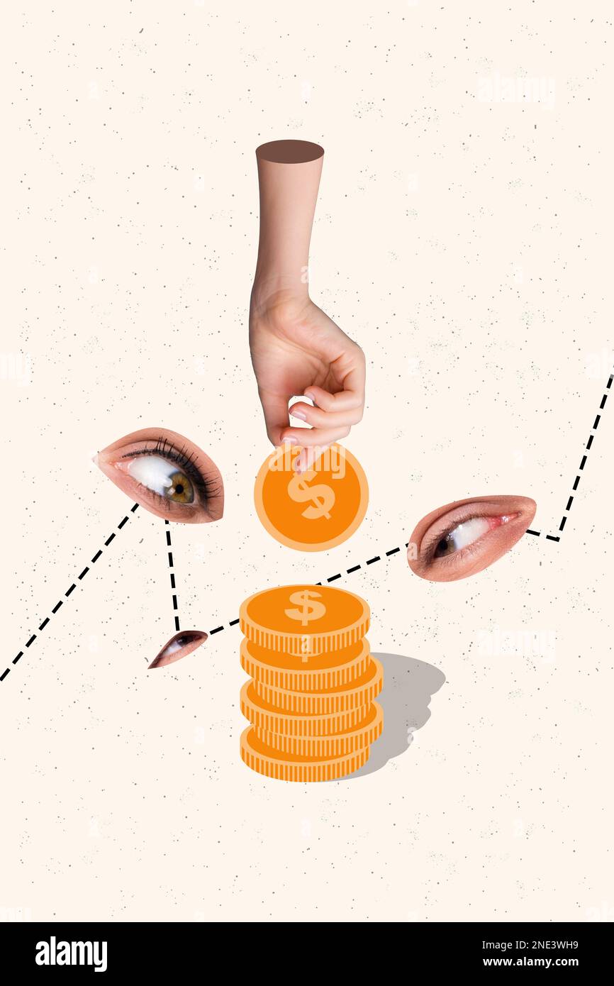 Composite collage photo of money wealth savings concept startup ...