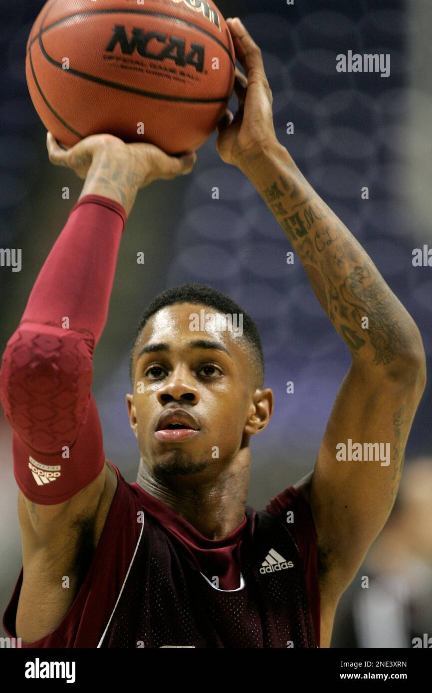 New Mexico State's Jahmar Young shoots during NCAA college basketball ...