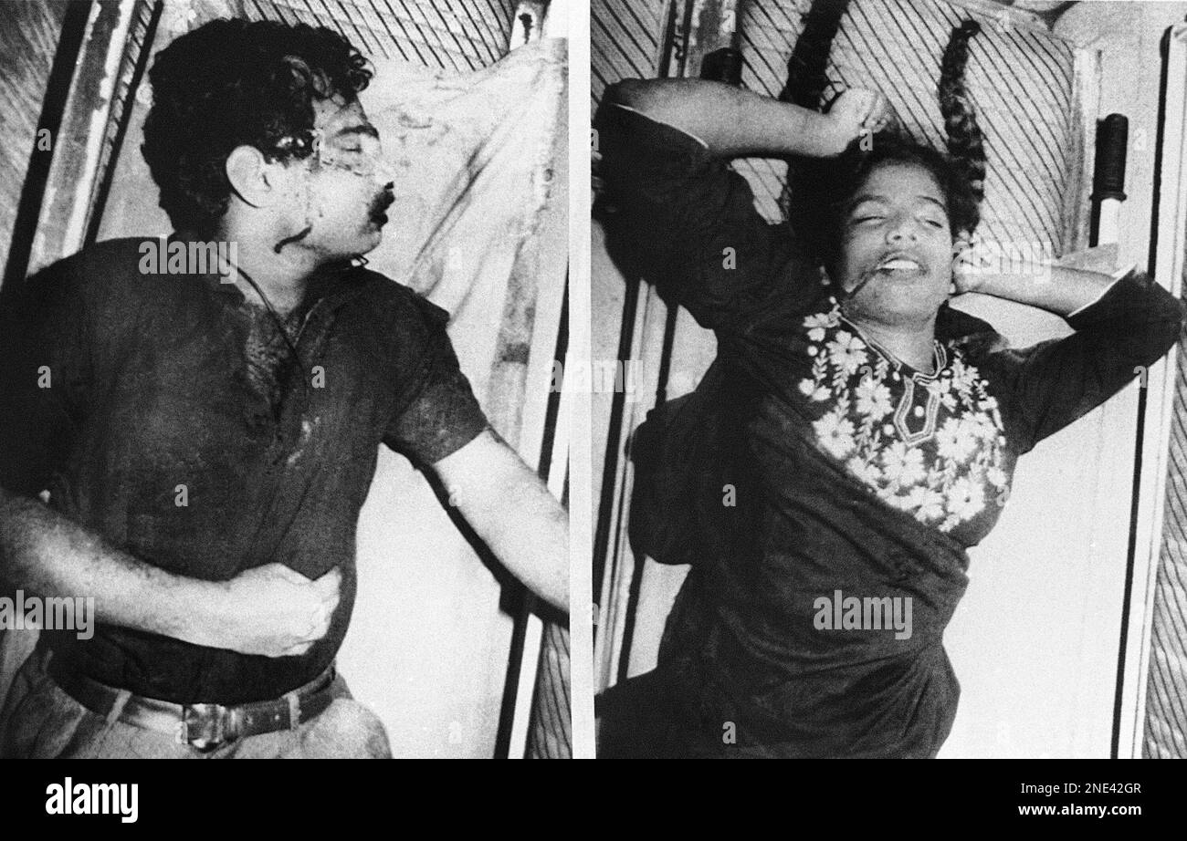 A Tami separatist known as Sivarasan, left, and his companion Subha lie ...