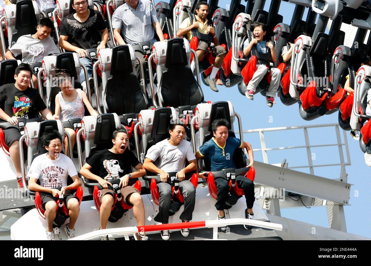 Visitors to the Universal Studios at the newly opened Resorts World ...