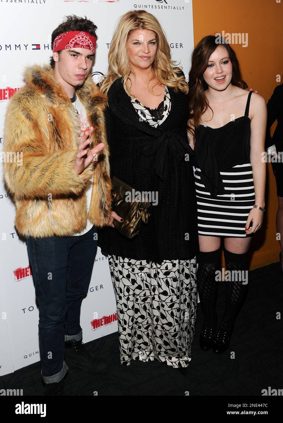 Actress Kirstie Alley, center, poses with son True and daughter Lillie ...