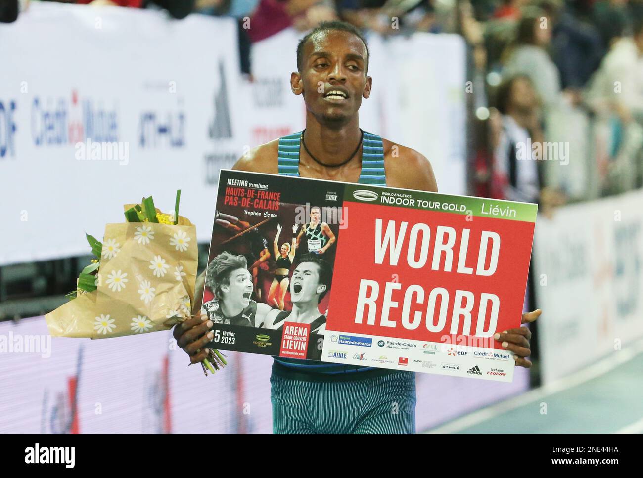 Lamecha Girma of Ethiopia, Men's 3000 M during the Meeting Hauts-de ...