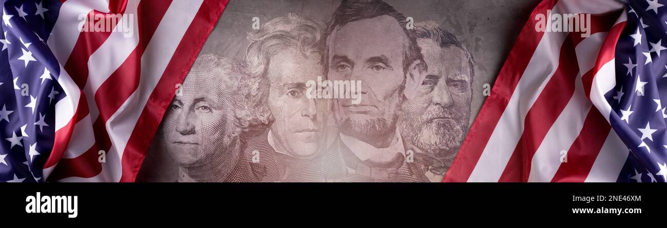 Happy Presidents Day Concept with the US national Flag against a ...