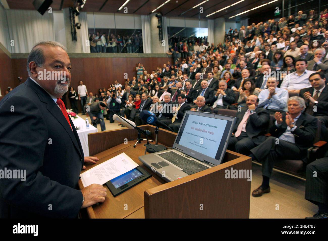 Mexican telecom tycoon and the world's richest man Carlos Slim speaks ...