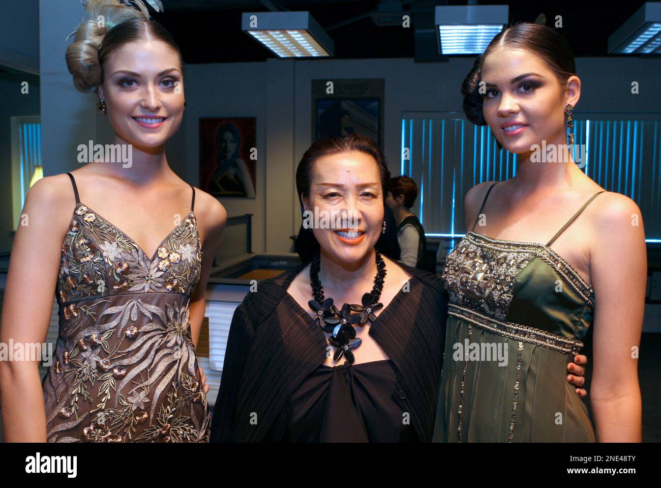 Designer Sue Wong and models attend the Sue Wong Fall 2010 Preview ...