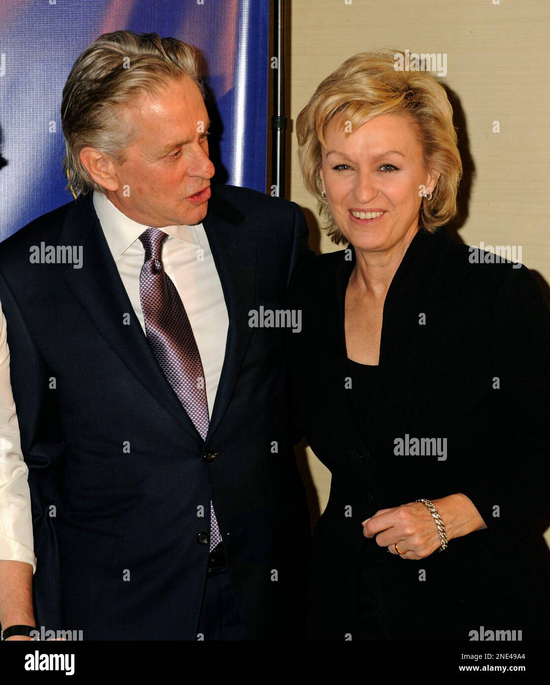 Michael Douglas, left, and journalist Tina Brown pose for photos upon ...