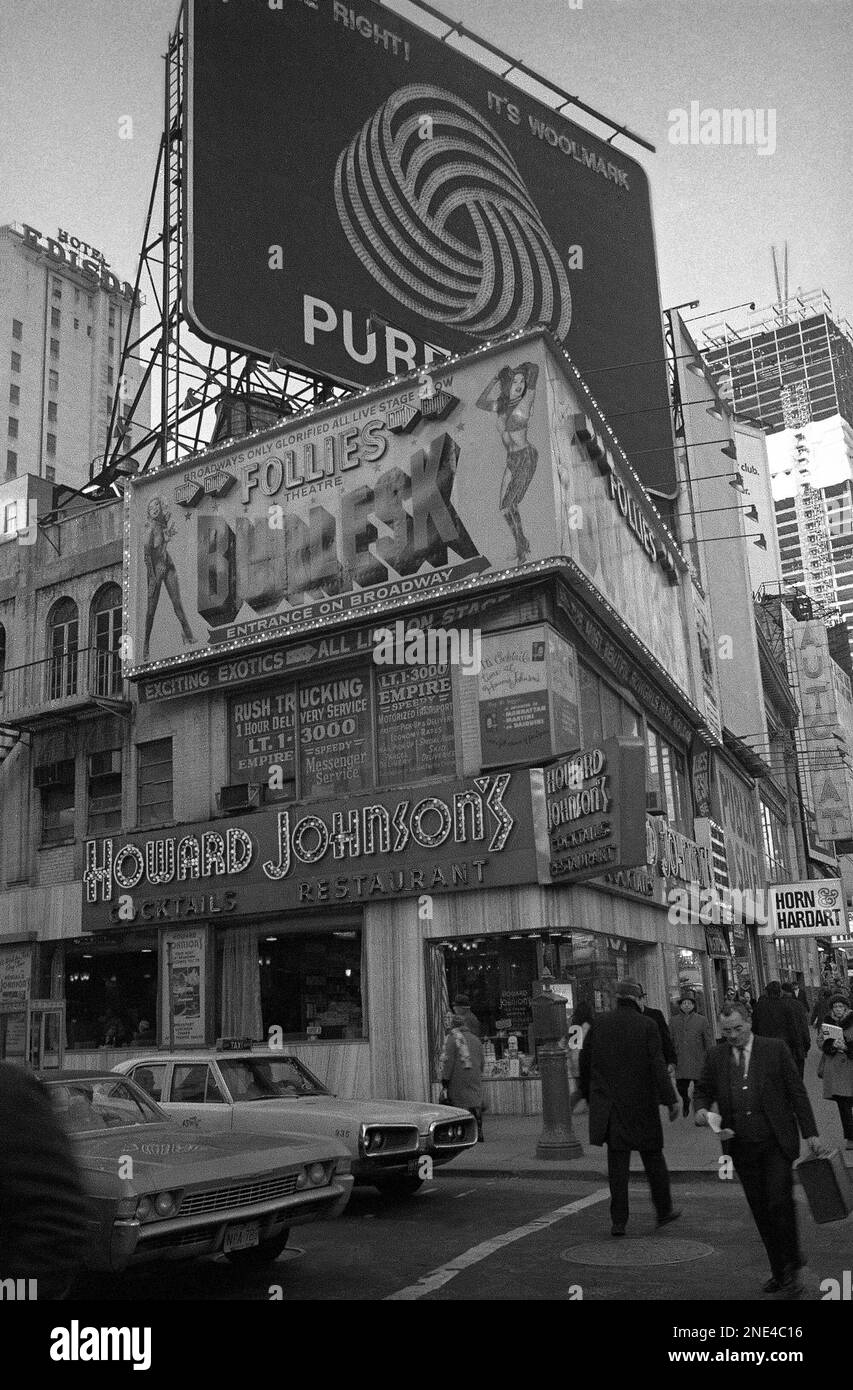 A general view of some of the advertising signs and displays found in ...