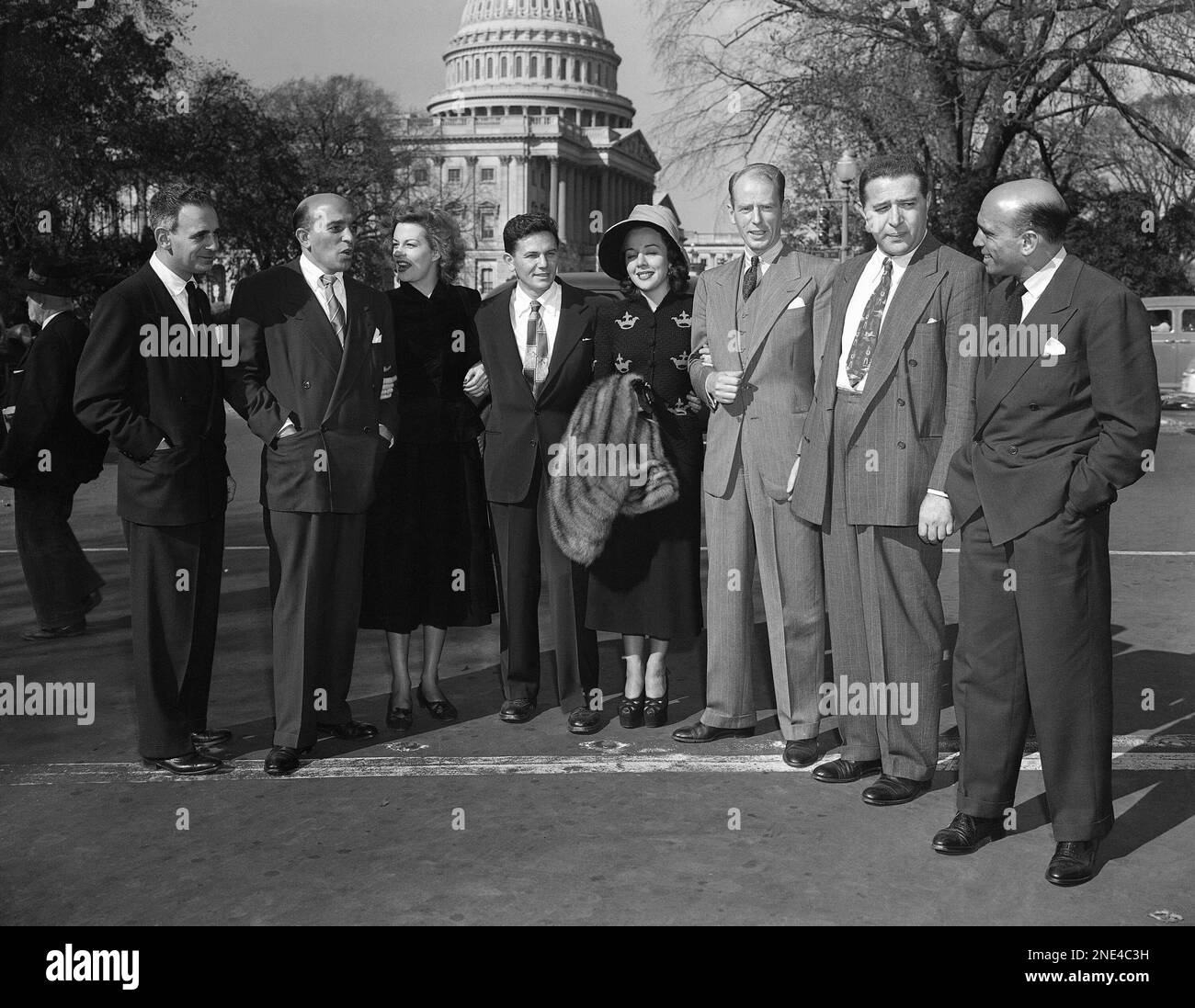 A group of Hollywood personalities pose near the U.S. Capitol ...