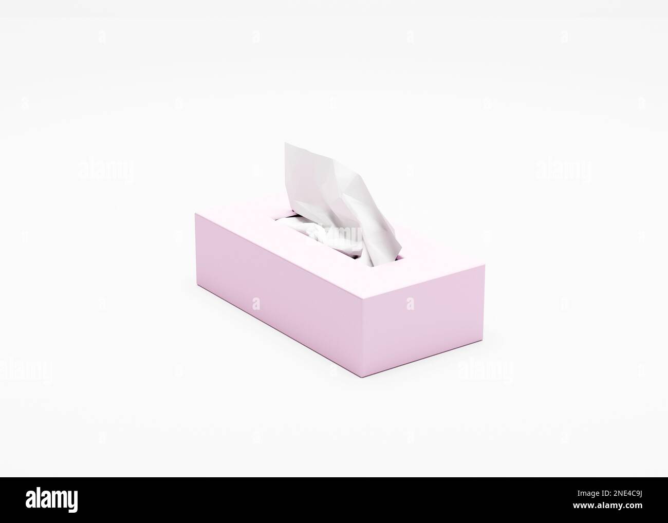 A 3D rendering of a pink tissue box on a white background Stock Photo ...
