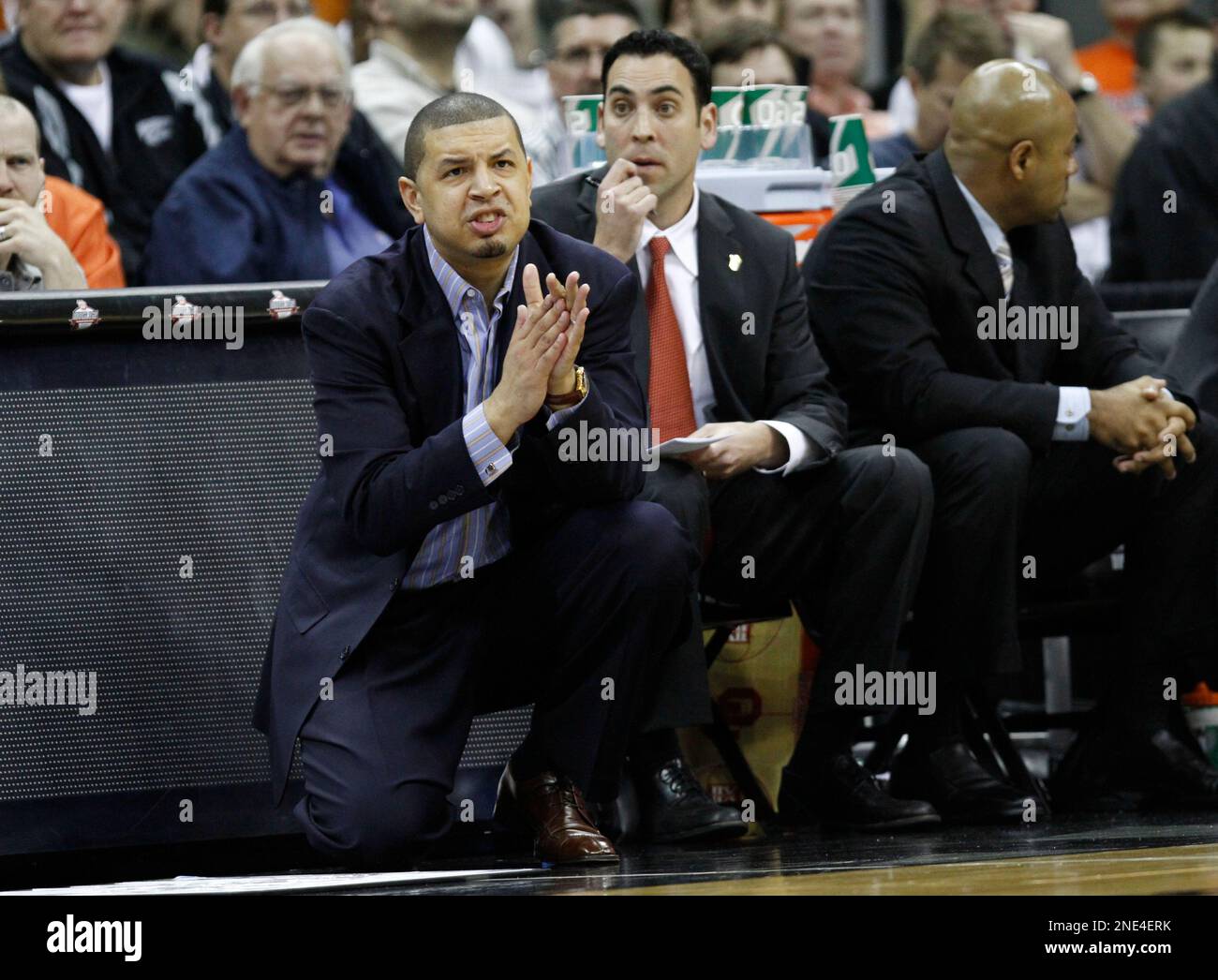 Oklahoma head coach Jeff Capel looks on during the first half of an ...