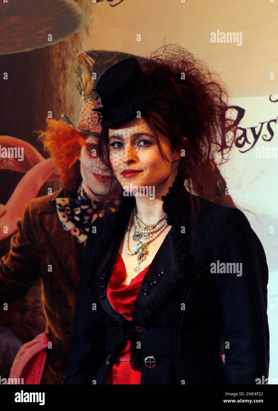 British actress Helena Bonham Carter poses before the French Premiere ...
