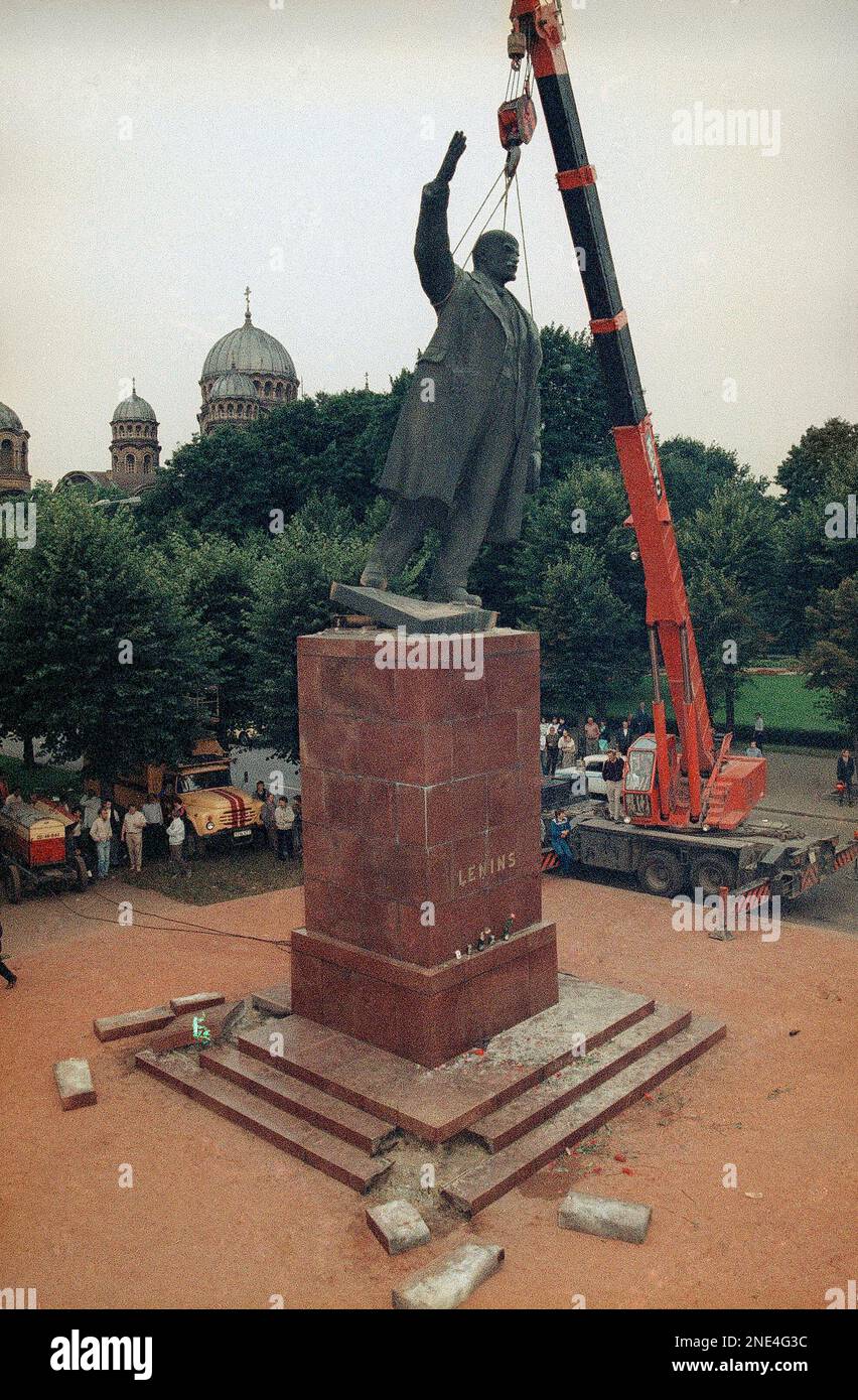 Dismantled monument of Lenin, which was in center of Riga town on ...