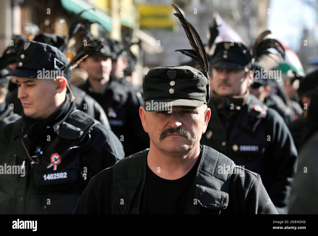 Members of the controversial extreme-right "Magyar Garda" or Hungarian ...