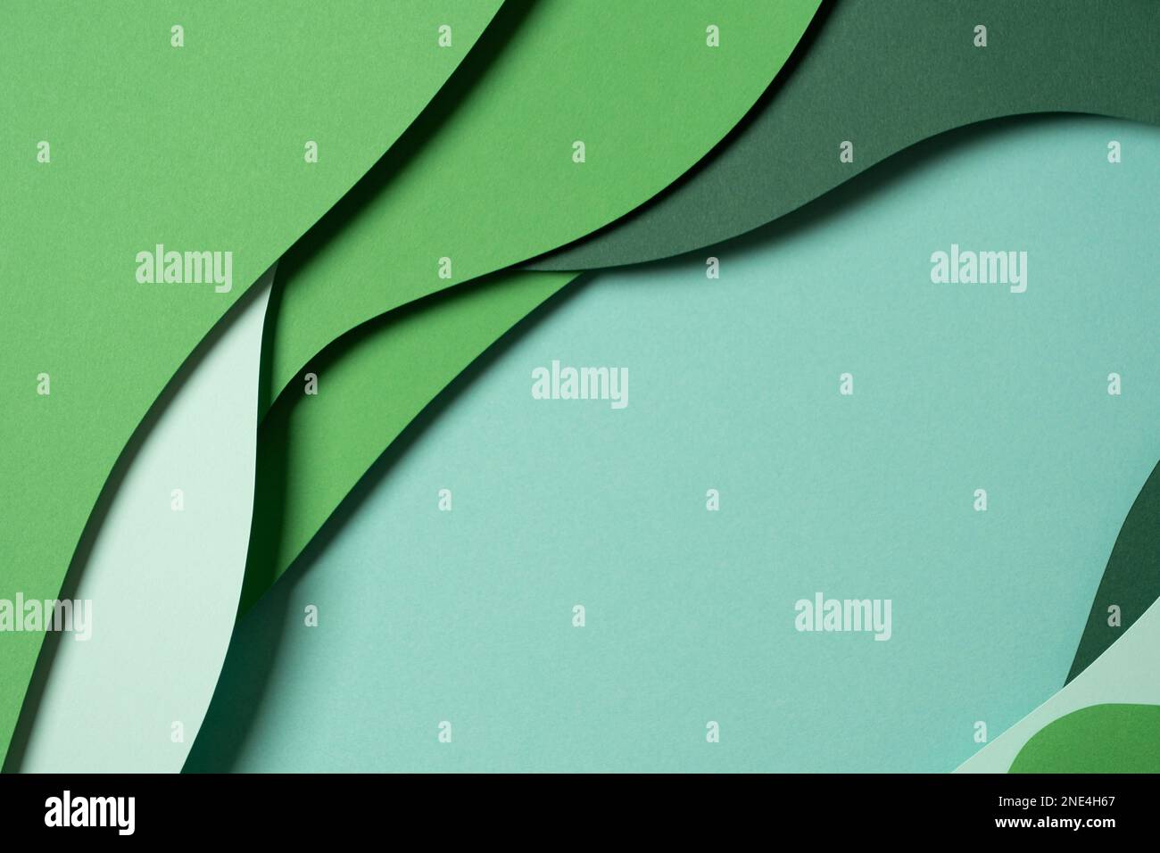 Abstract green color paper texture background. Minimal paper cut style ...