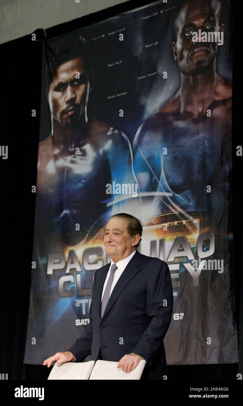 Promoter Bob Arum after Manny Pacquiao, of the Philippines, Joshua ...