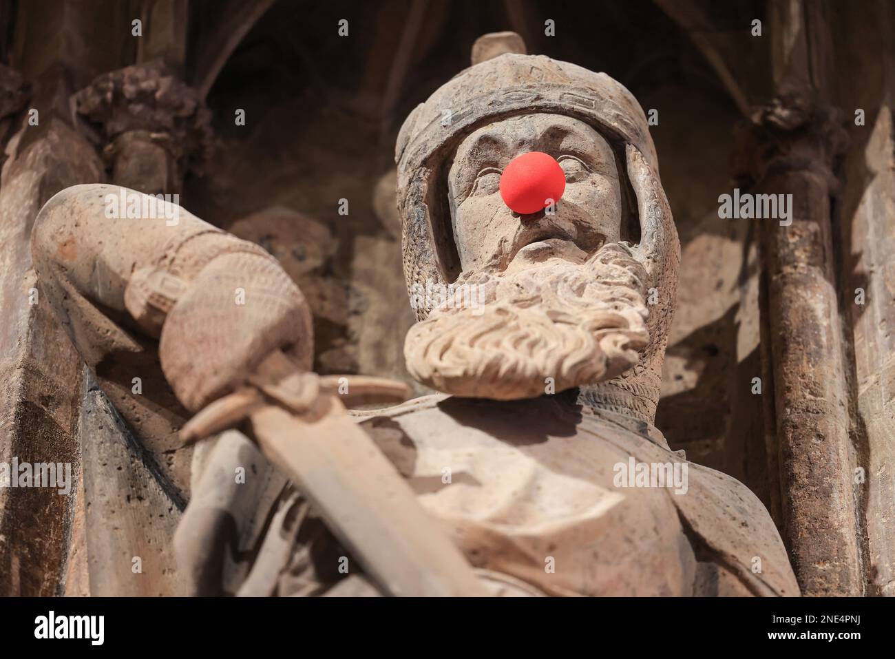 Cologne, Germany. 16th Feb, 2023. A historical figure in the town hall ...
