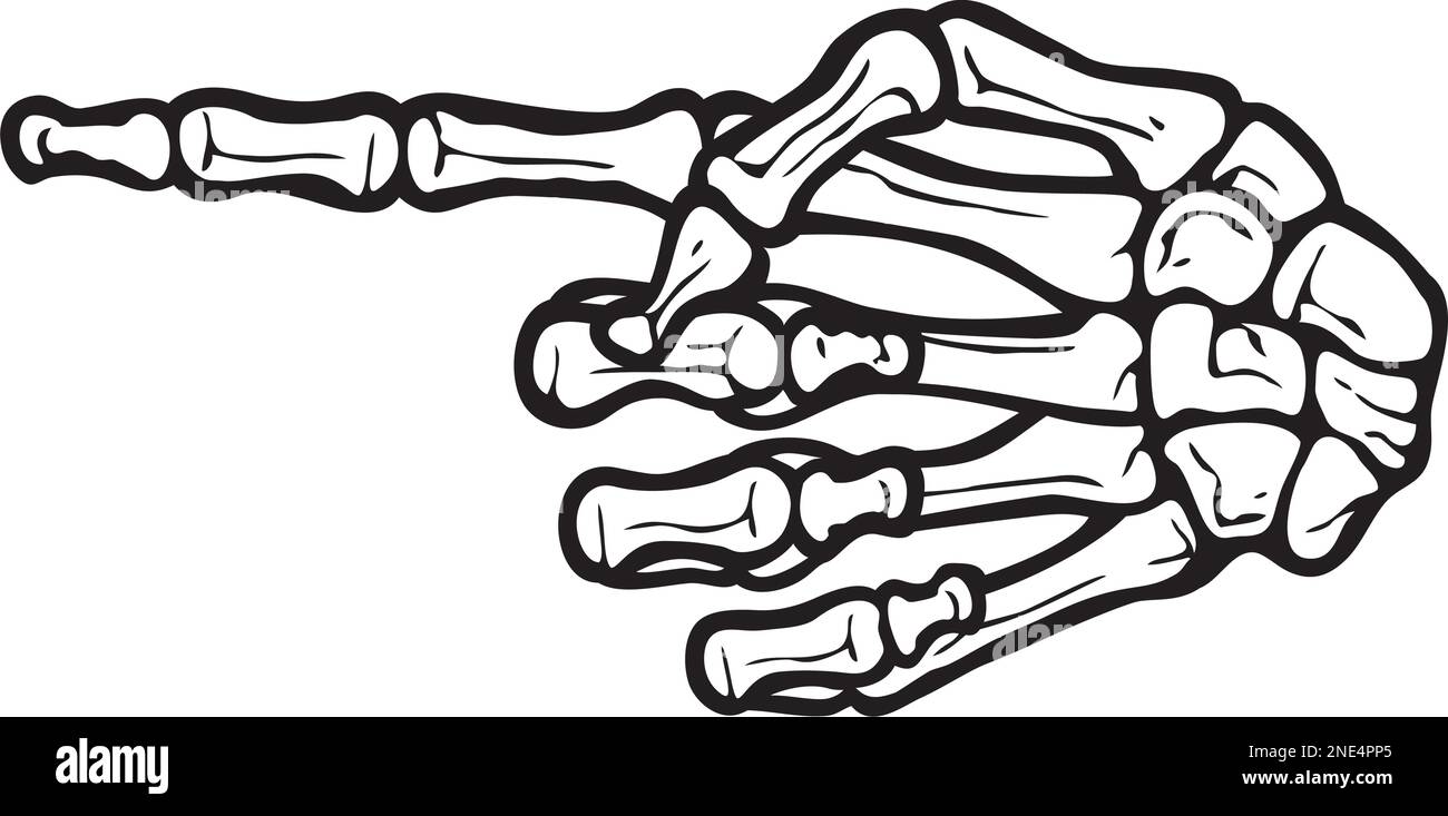 Skeleton hand with pointing finger. Vector illustration Stock Vector ...