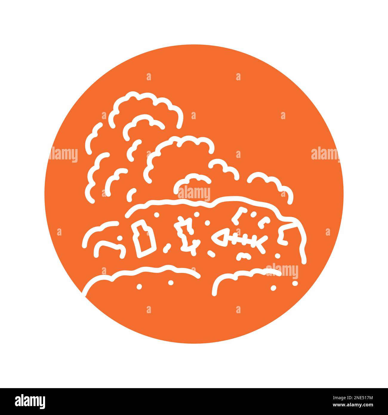 Burning garbage black line icon. Pictogram for web page, mobile app ...