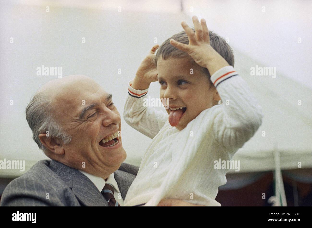 Carlo Ponti with his 4 year old son Cipi visit the wild life Safari ...