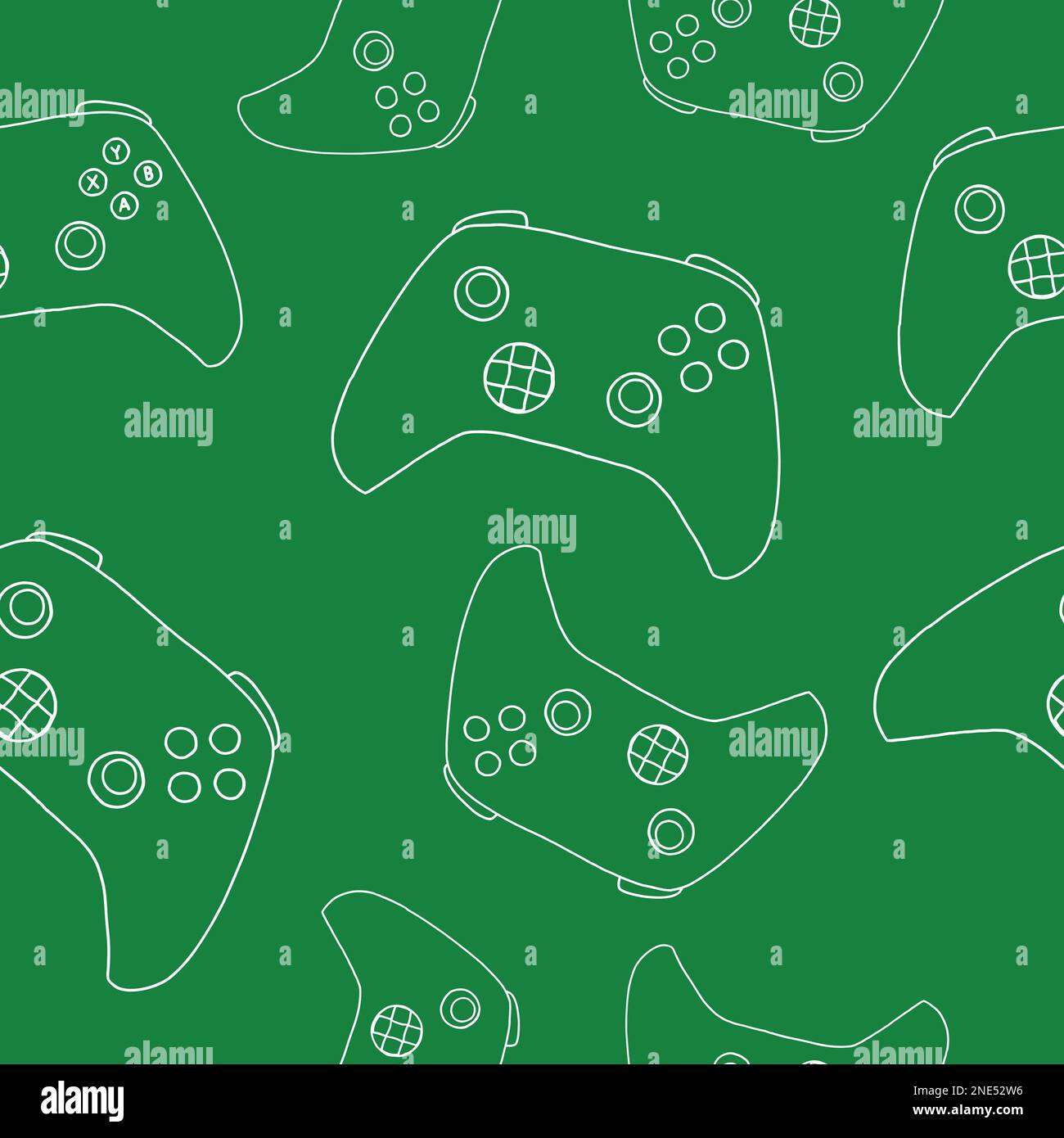 Seamless pattern of game controllers. Vector illustration in hand-drawn ...