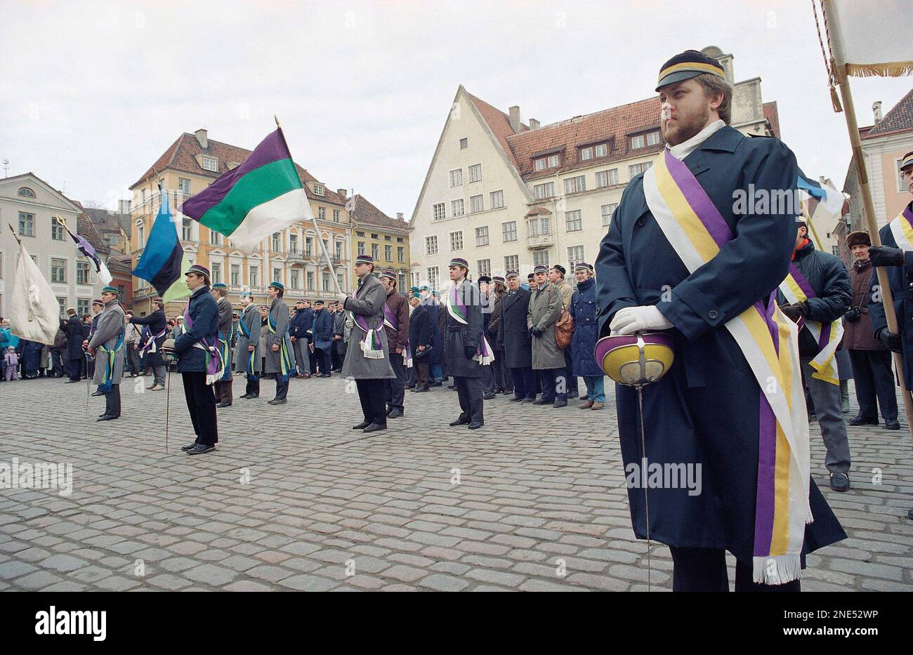 Estonian student?s rally in the central square of their capital city ...