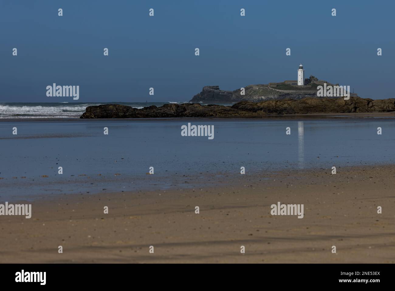 Godrevy Lighthouse on St Ives bay Stock Photo - Alamy