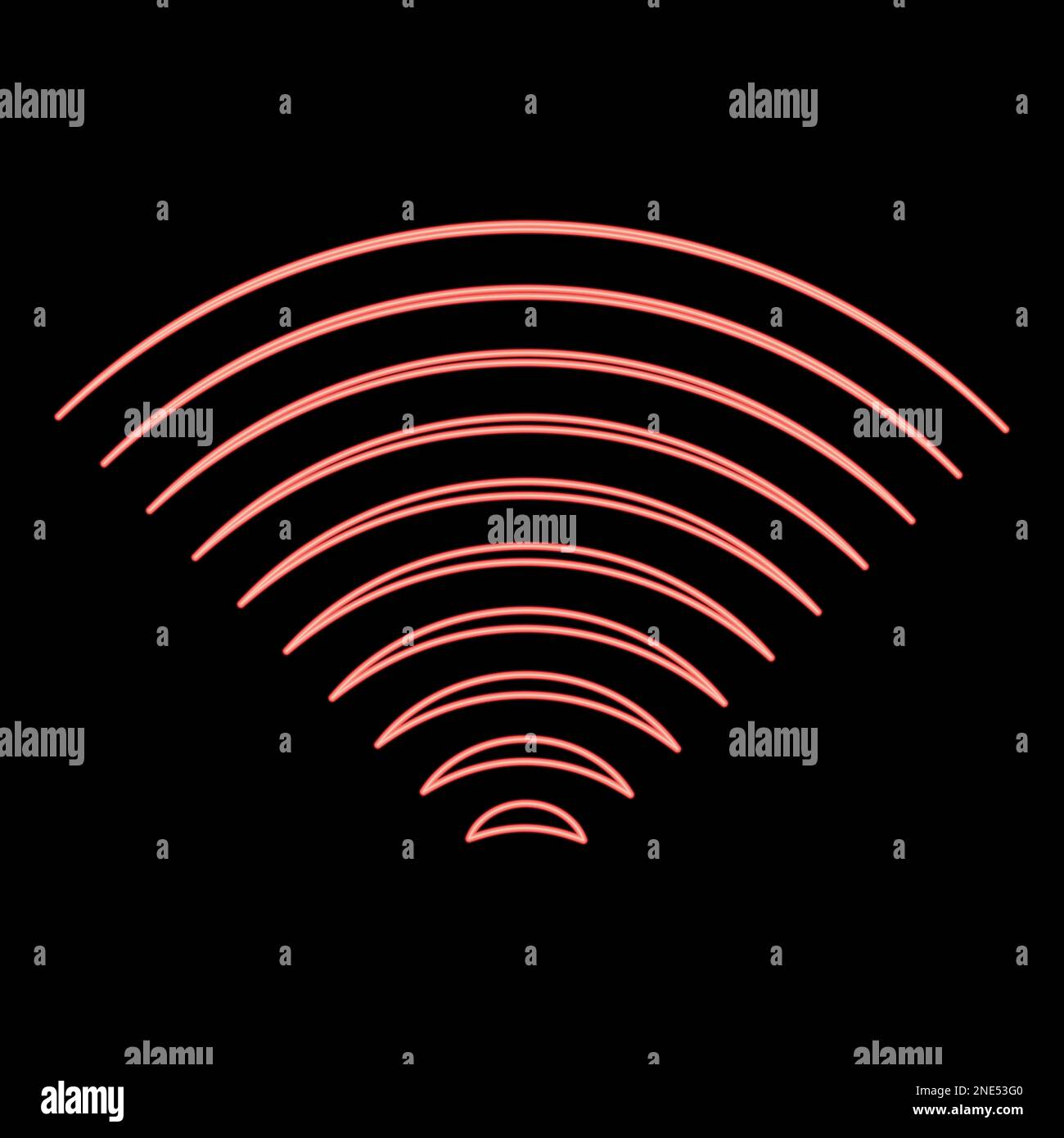 Neon radio wave wireless red color vector illustration image flat style ...
