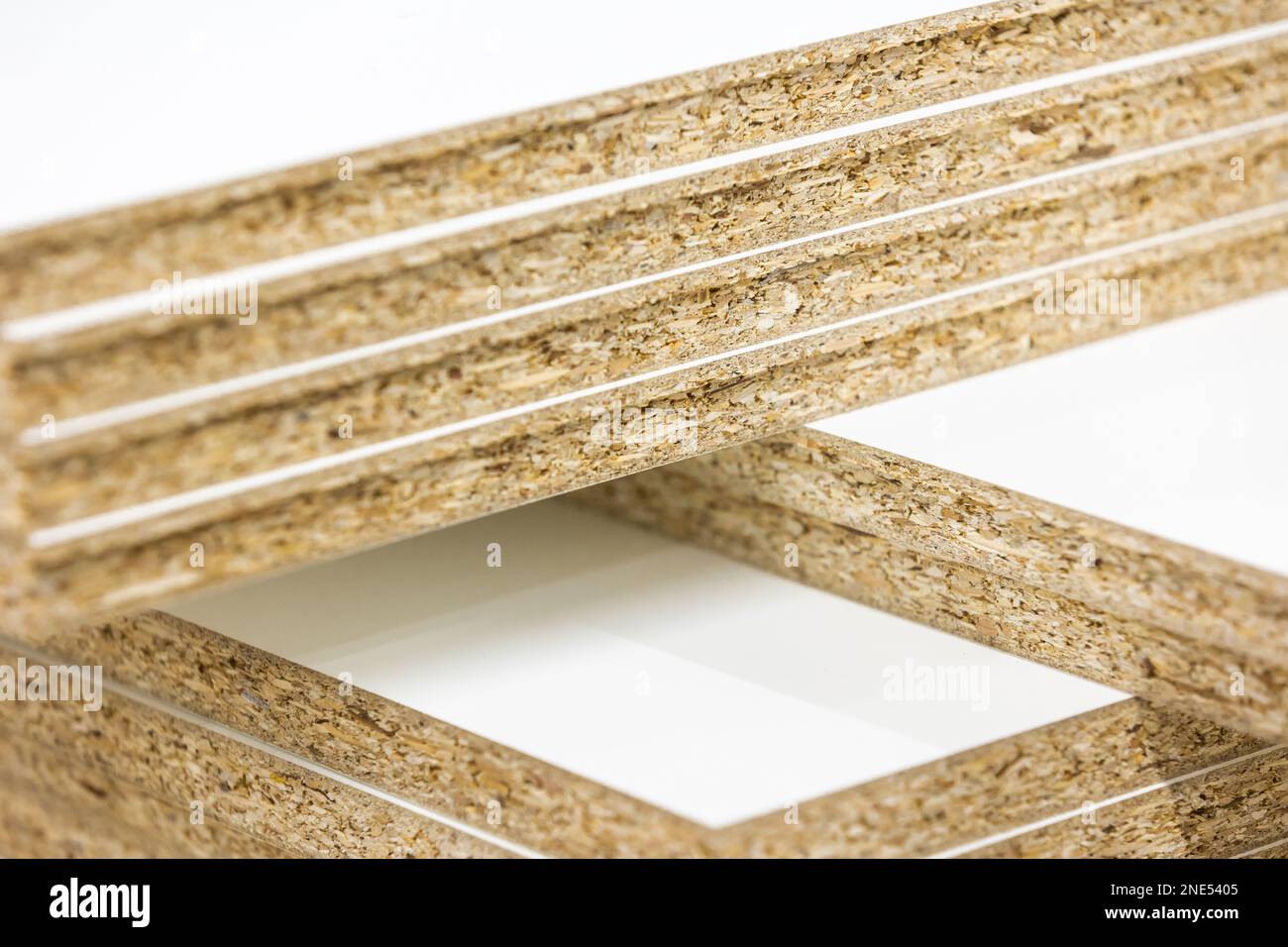 Close up of MDF board or plank for kind of furniture, woodwork concept ...