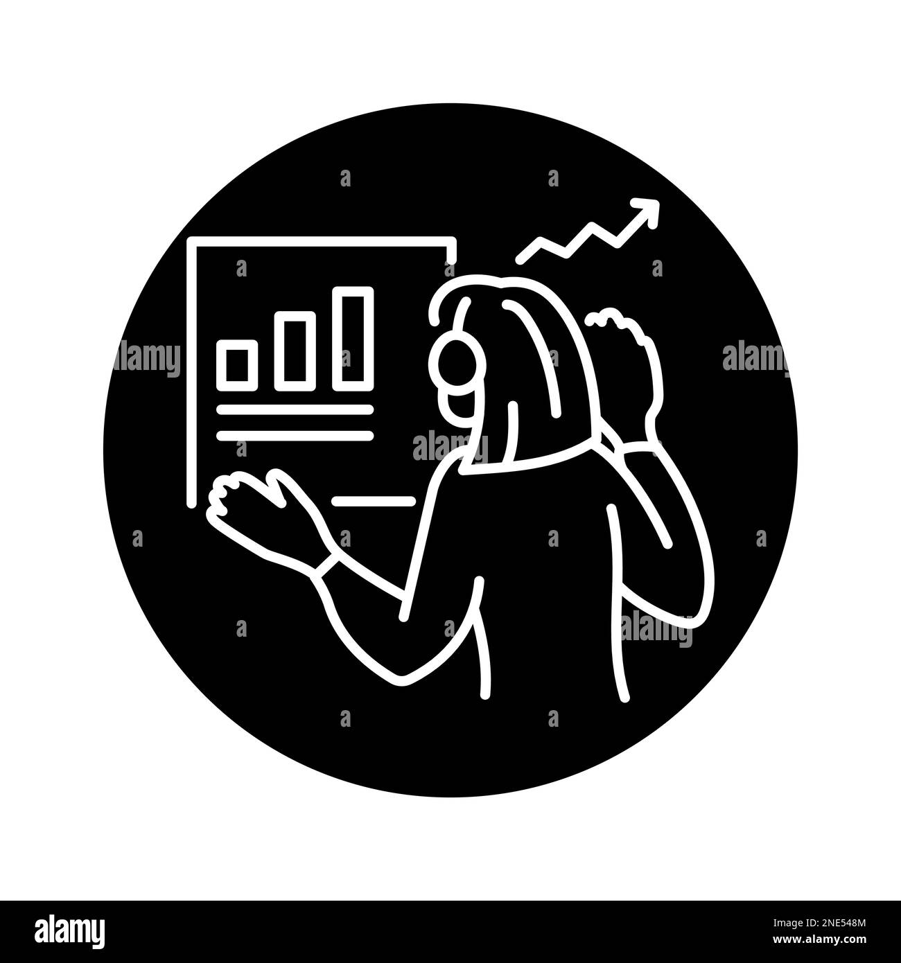 Financial analyst color line icon. Female entrepreneur. Pictogram for ...