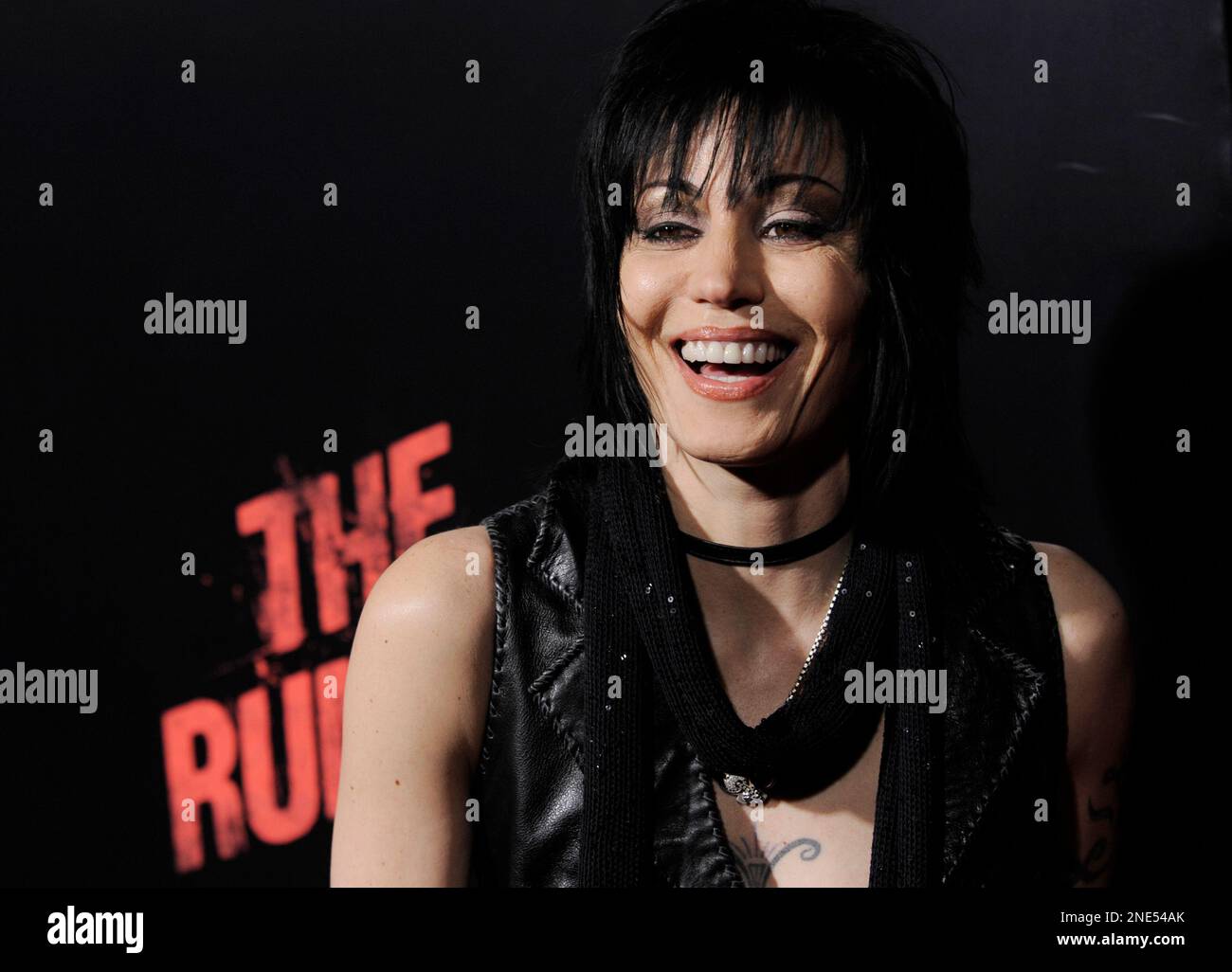 Rock singer Joan Jett poses at the premiere of the film "The Runaways ...