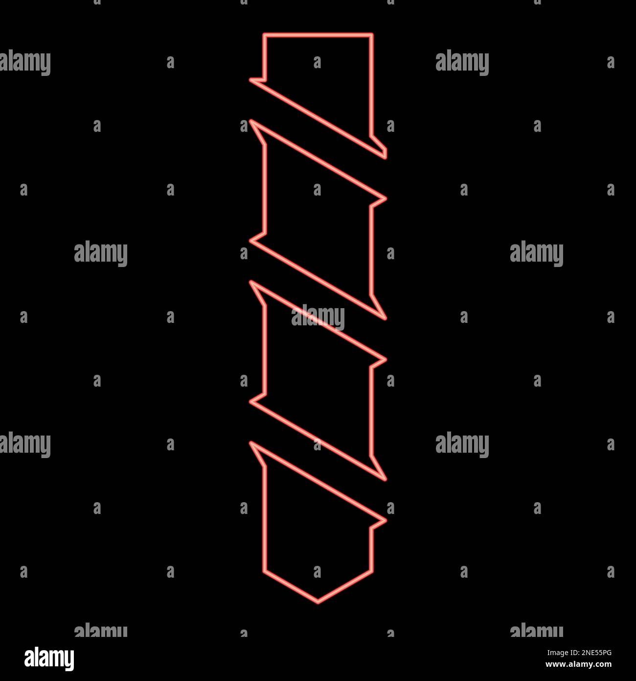 Neon drill bit auger red color vector illustration image flat style ...