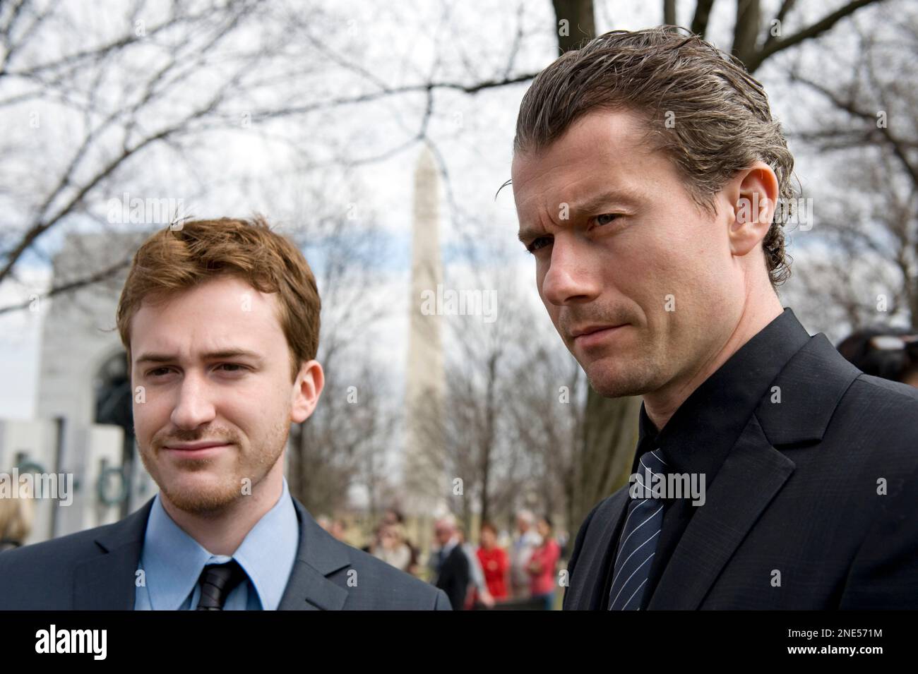 Actors Joe Mazzello, left, and James Badge Dale actors in the HBO ...
