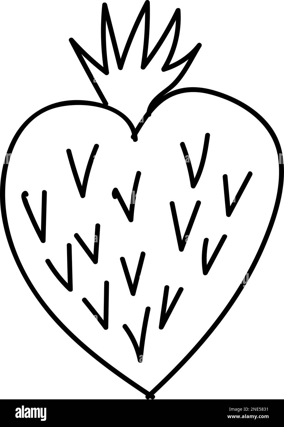 Heart, berry, doodle picture. Hand drawn, vector illustration. Symbol ...