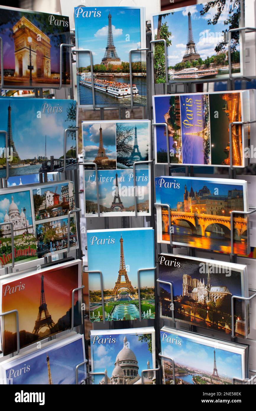 France, Paris, postcards for sale Stock Photo - Alamy
