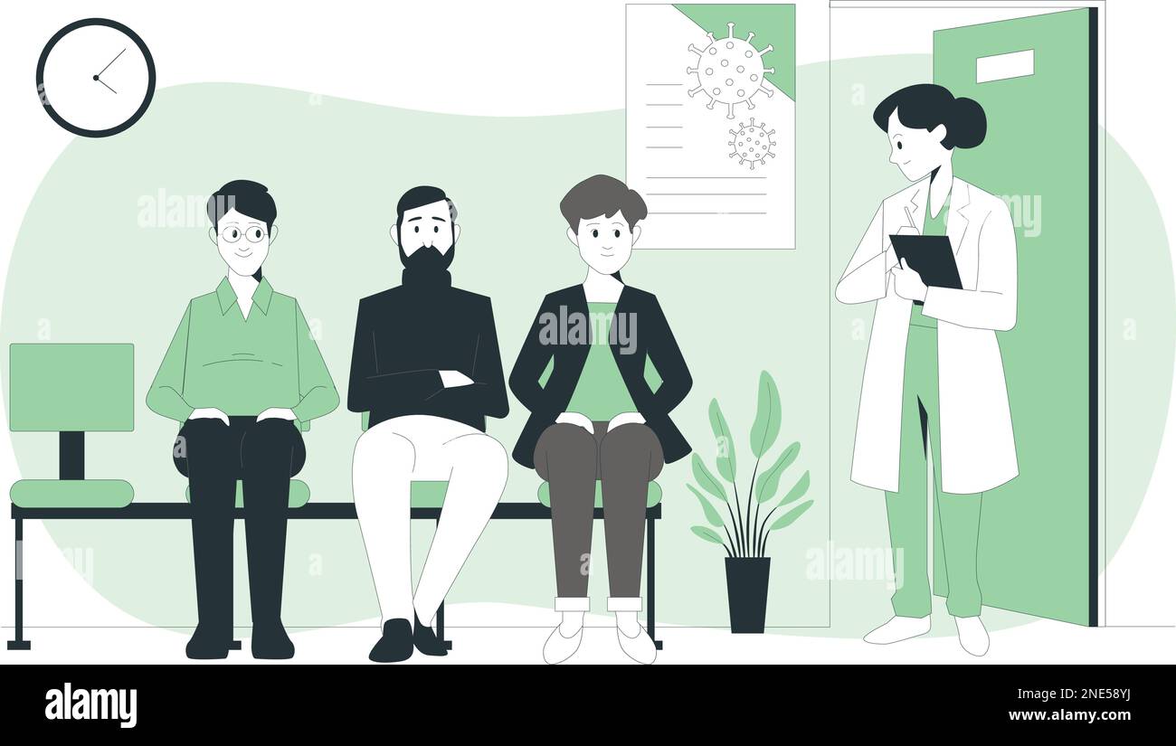 Waiting room hospital illustration Stock Vector Images - Alamy