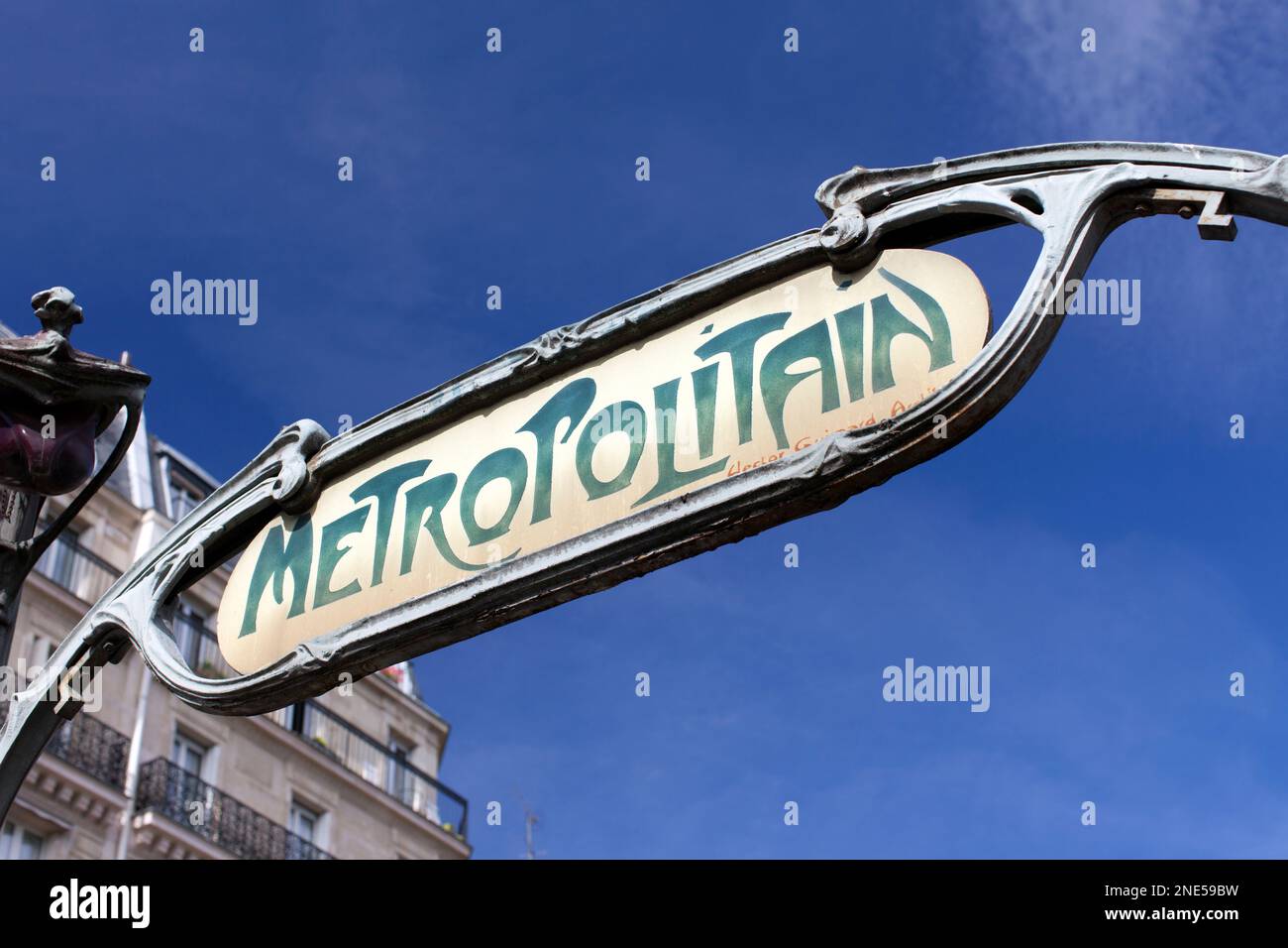 France, Paris, traditional Art Deco Metropolitan underground sign Stock ...