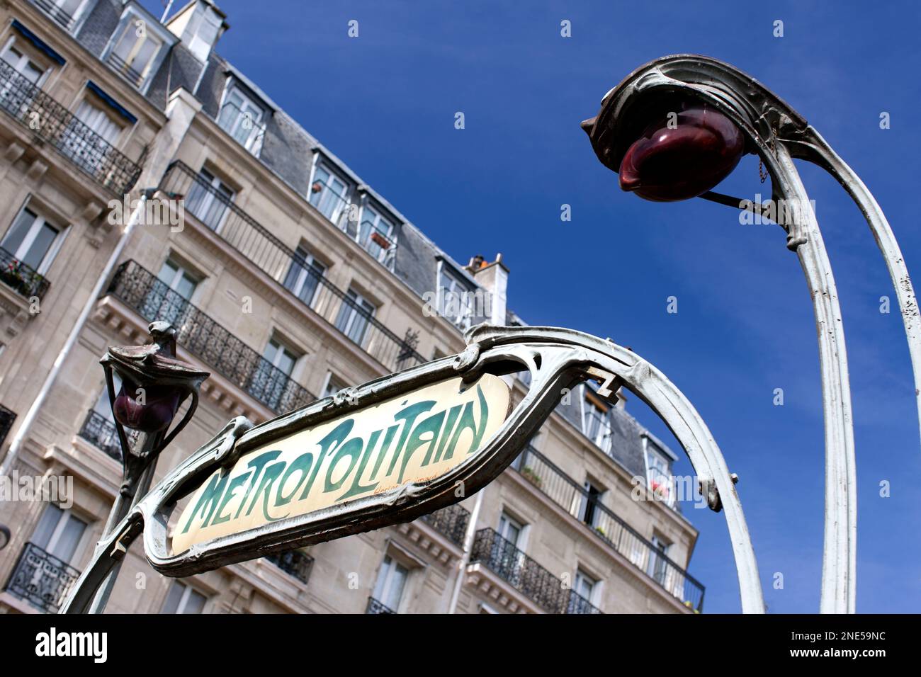 France, Paris, traditional Art Deco Metropolitan underground sign Stock ...