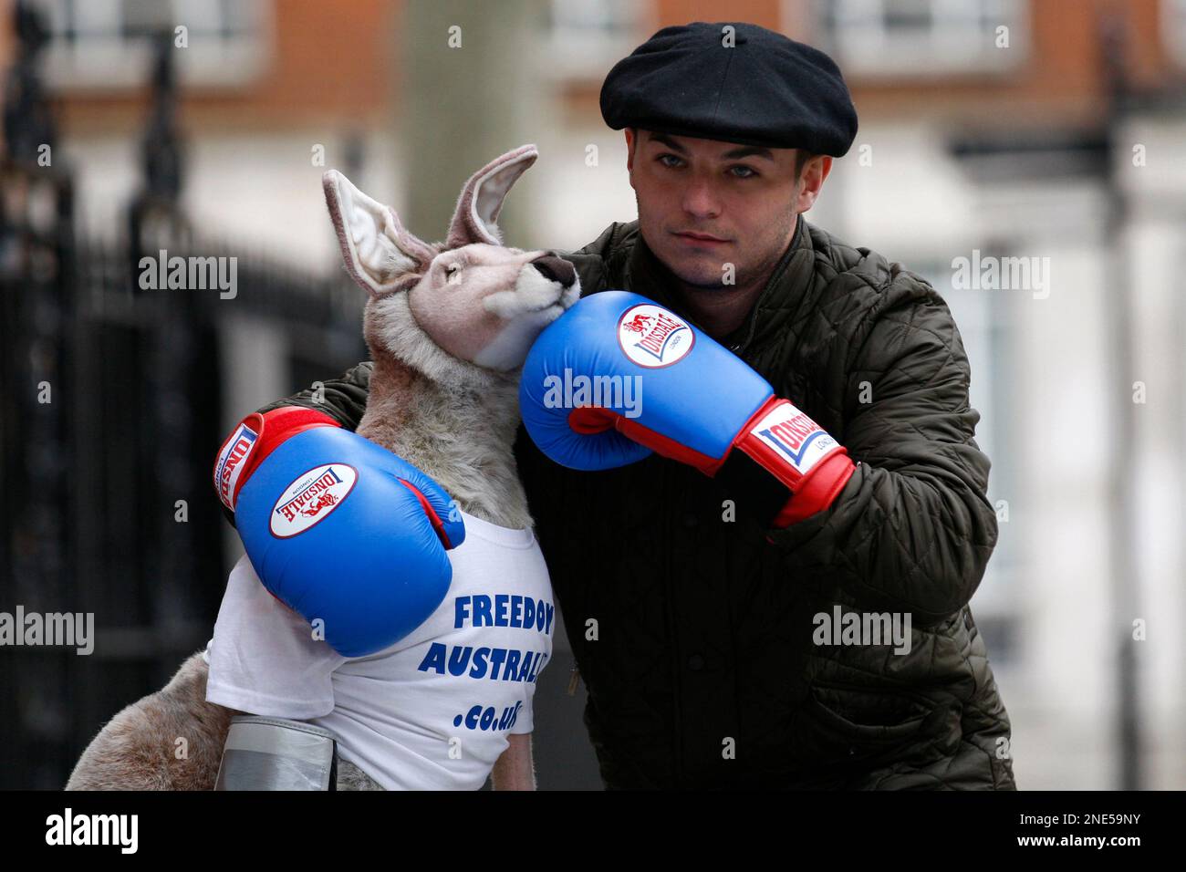 British boxer Kevin Mitchell poses after a press conference in London ...
