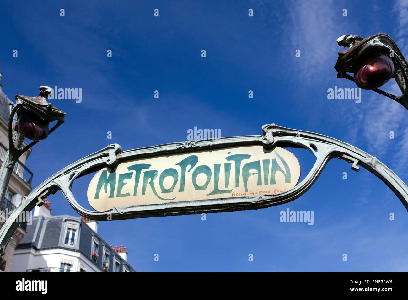 France, Paris, traditional Art Deco Metropolitan underground sign Stock ...
