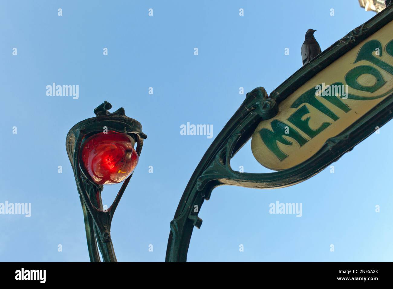 France, Paris, traditional Art Deco Metropolitan underground sign Stock ...